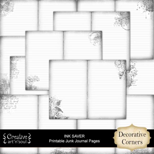 Ink Saver Printable Lined Journal Pages - Creative ArtnSoul