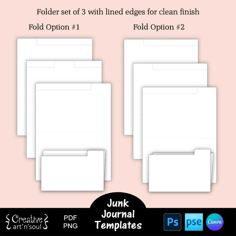 Junk Journal Templates, Folder with Top Tab - CreativeArtnSoul