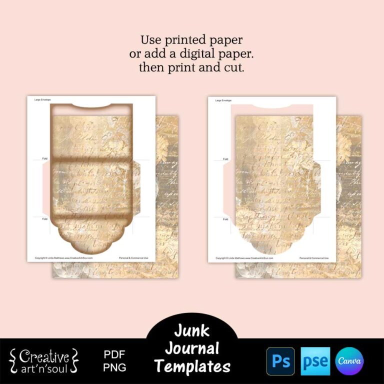Junk Journal Templates, Large Envelope - CreativeArtnSoul