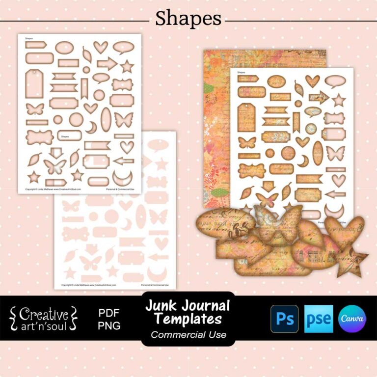 Junk Journal Templates, Shapes - CreativeArtnSoul
