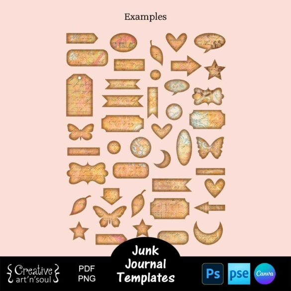 Junk Journal Templates, Shapes - CreativeArtnSoul