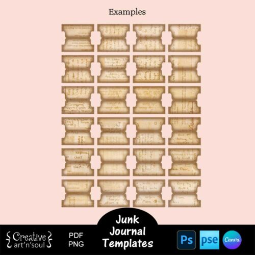 Junk Journal Templates, Tabs - CreativeArtnSoul