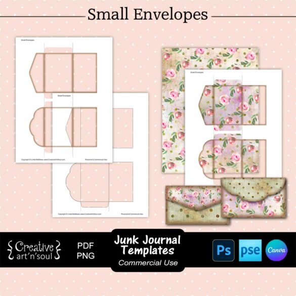 Junk Journal Templates, Small Envelopes - CreativeArtnSoul