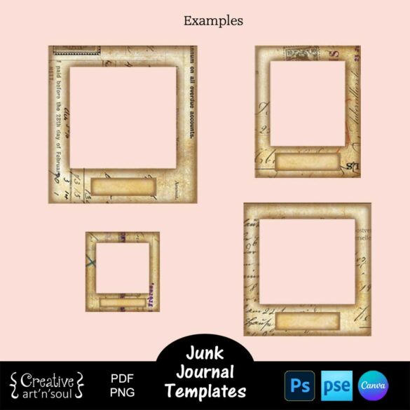 Junk Journal Templates, Specimen Frames - CreativeArtnSoul