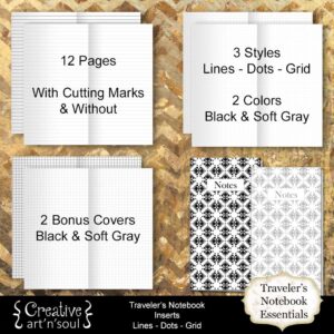 Printable Traveler's Notebook Essential Inserts - Creative ArtnSoul