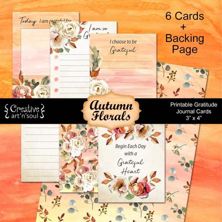 Printable Gratitude Journal Cards, Through the Seasons - CreativeArtnSoul