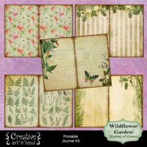 Wildflower Garden Printable Junk Journal: Shades of Green - Creative ...