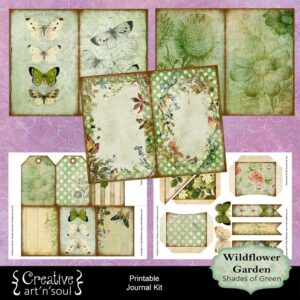 Wildflower Garden Printable Junk Journal: Shades of Green - Creative ...