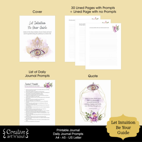 Printable Journal with Daily Journal Prompts, Let Intuition Be Your ...