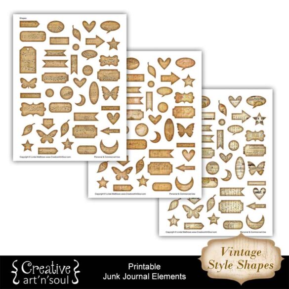 Junk Journal Collage Shapes - CreativeArtnSoul