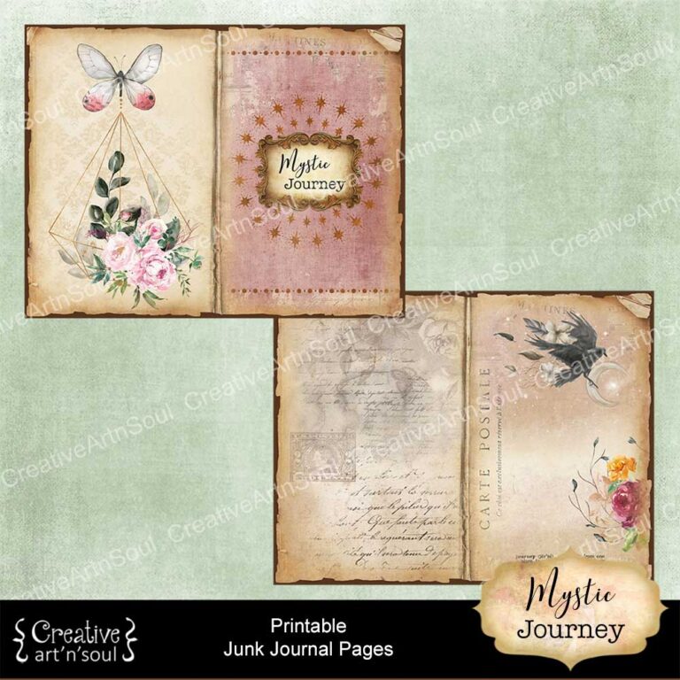Printable Junk Journal Kit, Mystic Journey - CreativeArtnSoul
