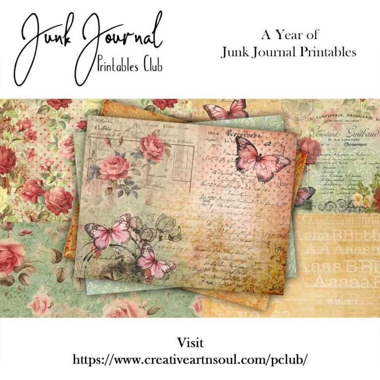 Printable Junk Journal Pages, Flights of Fancy - CreativeArtnSoul