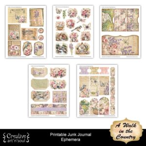Printable Junk Journal Elements & Ephemera, A Walk in the Country ...