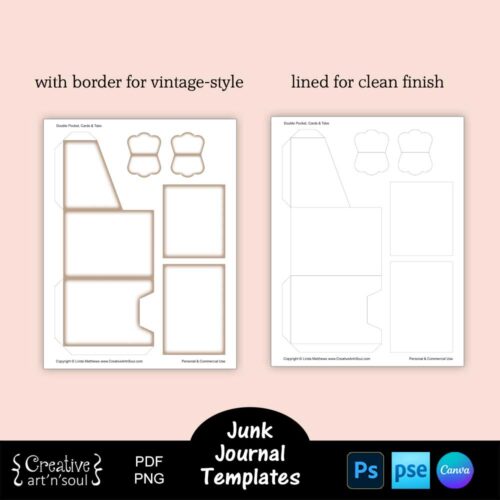 Printable Junk Journal Templates, Double Pocket, Cards & Tabs ...