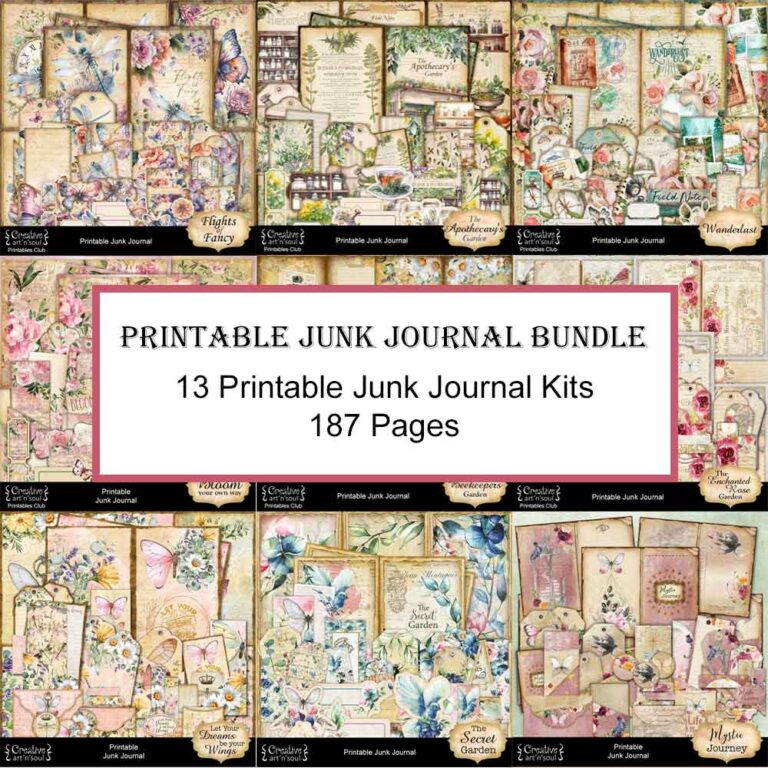 Printable Junk Journal Kit Bundle - CreativeArtnSoul