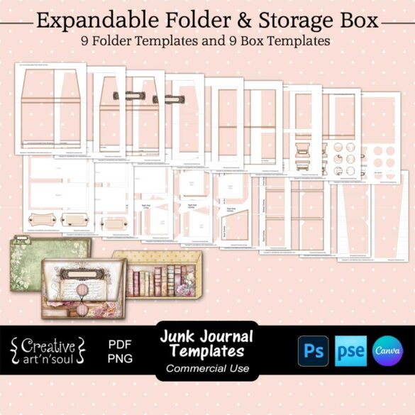 Printable Junk Journal Templates Library - CreativeArtnSoul