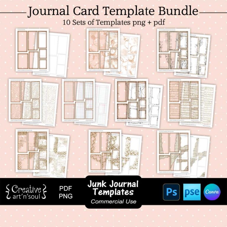 Printable Junk Journal Templates: Bundles - CreativeArtnSoul