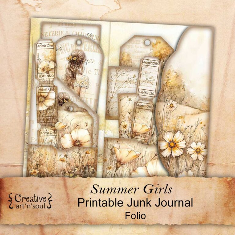Summer Girls Printable Junk Journal Folio - Creative ArtnSoul
