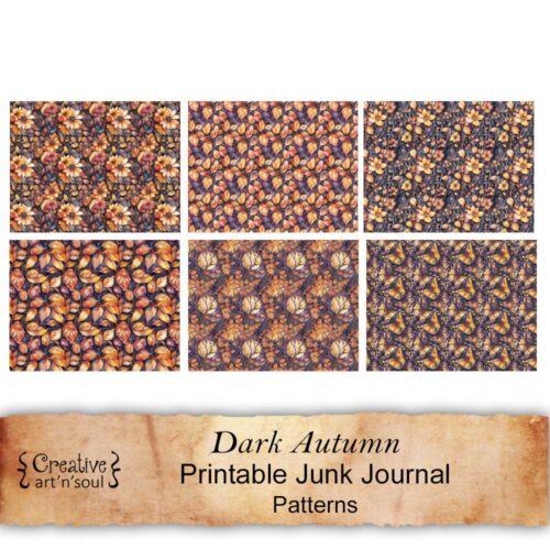 Dark Autumn Printable Junk Journal Kit - CreativeArtnSoul
