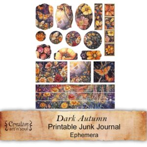 Dark Autumn Printable Junk Journal Mega Kit - Creative ArtnSoul