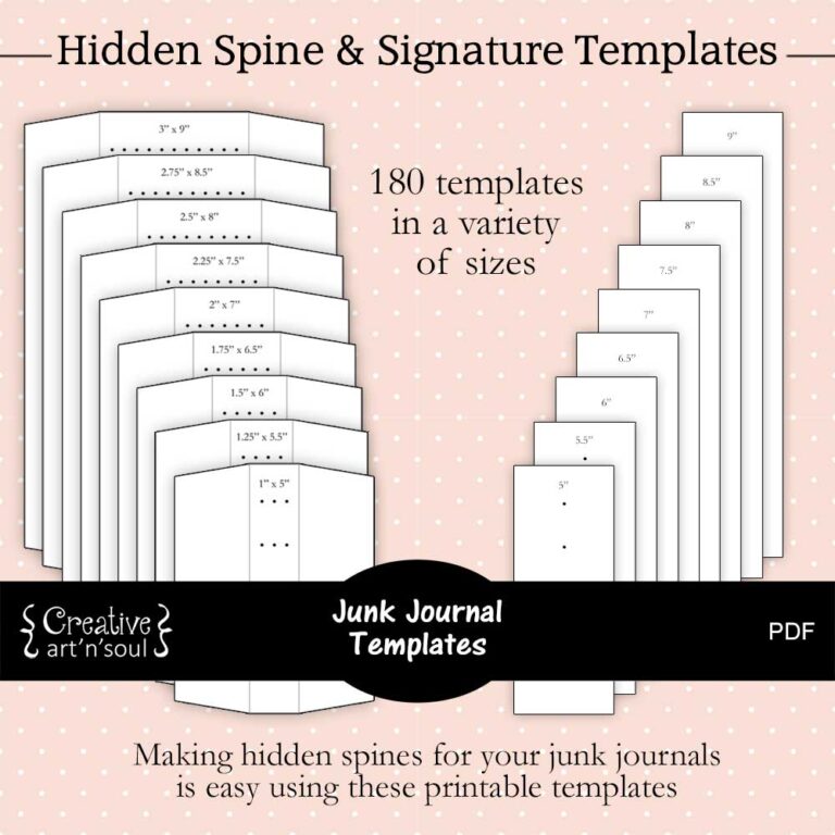 Junk Journal Templates, Hidden Spine and Signature Hole Guides ...