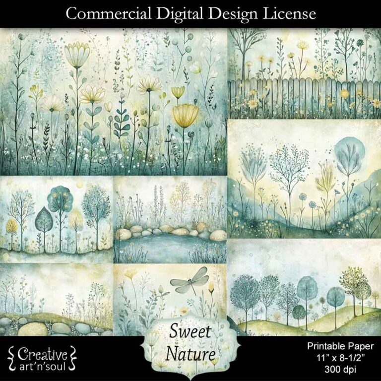 Commercial Digital Design License for Sweet Nature 11″ x 8.5″ Paper ...