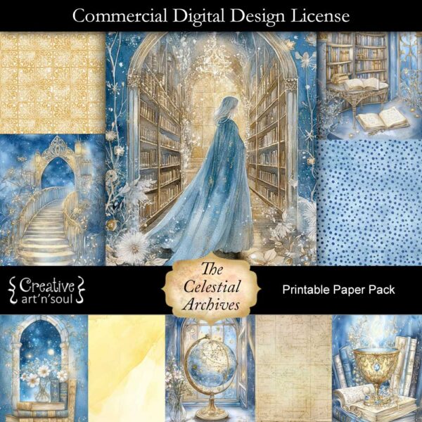 Commercial Digital Design License for The Celestial Archives Paper Pack ...