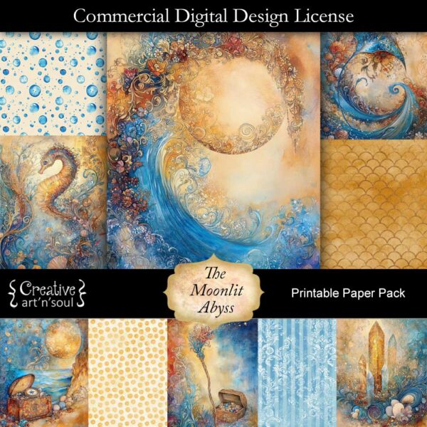 Commercial Digital Design License for The Moonlit Abyss Paper Pack ...